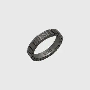 DIESEL® Embossed Logo Band Ring - Black