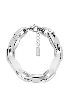 DIESEL® Stainless Steel And Silicone Link Chain Bracelet - Silver