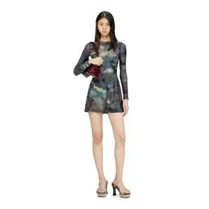 DIESEL® Mini Dress With Camouflage Print And Crystal Embellishments