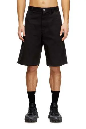 DIESEL® Diesel Cotton Shorts With Stonewash Treatment Black