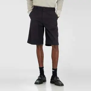 DIESEL® Cotton Shorts With Stonewash Treatment - Black
