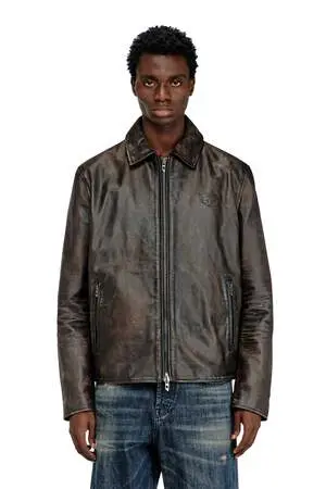 DIESEL® Treated Leather Coach Jacket