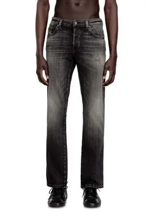 DIESEL® Slim Fit Jeans With Button Fly And Whiskering - Black