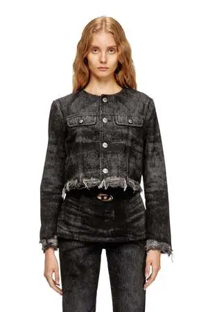 DIESEL® Lasered Cotton-hemp Denim Jacket - Black