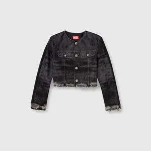 DIESEL® Lasered Cotton-hemp Denim Jacket - Black