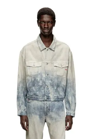 DIESEL® Prince Of Wales Jacquard Denim Trucker Jacket - Multicolor
