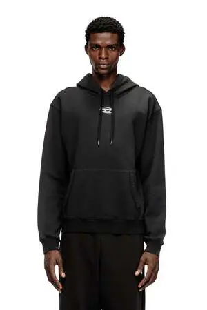 DIESEL® Organic Cotton Hoodie With Metallic Oval D Logo
