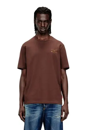 DIESEL® Regular Cotton T-shirt With Puff Print