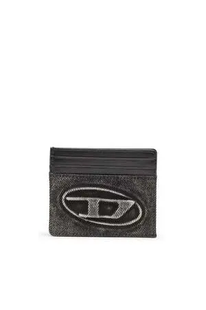 DIESEL® Card Holder In Washed Cotton And Leather - Grey