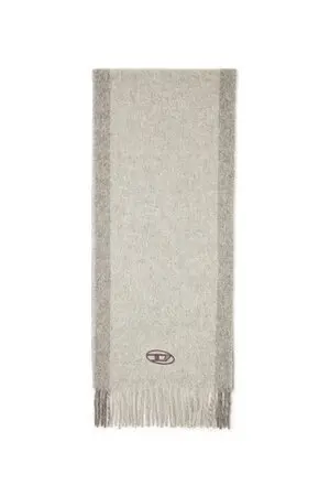 DIESEL® Wool-blend Scarf With Contrast Stripes - Grey