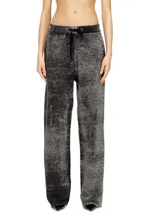 DIESEL® Reverse-print Knitted Wool Track Pants - Grey