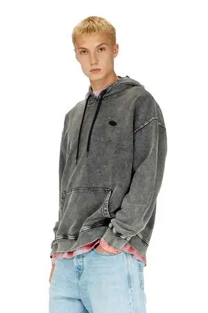 DIESEL® Oval D" Acid Washed Organic Cotton Hoodie