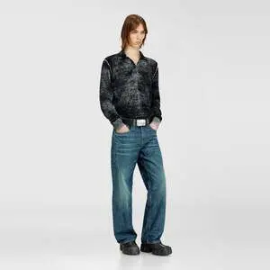 DIESEL® Polo Jumper With Faded Reverse Print - Multicolor