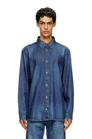 DIESEL® Denim Shirt With Embroidered Logo