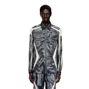 DIESEL® Printed Viscose Shirt With Zip Closure - Multicolor