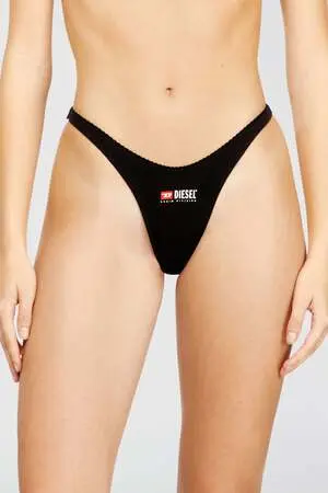 DIESEL® Three-pack Of Stretch Cotton Thongs With Logo - Black
