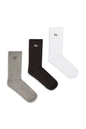 DIESEL® Diesel Three-Pack Cotton Socks With Oval D Embroidery Multicolor