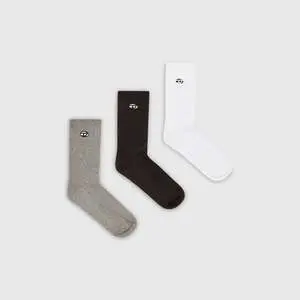 DIESEL® Diesel Three-Pack Cotton Socks With Oval D Embroidery Multicolor