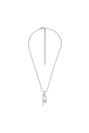 DIESEL® Stainless Steel Glitz Logo Pendant Necklace - Silver