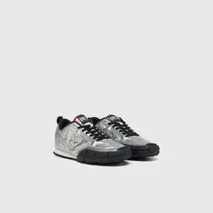 DIESEL® S-pagodha Quilted Metallic Sneakers - Silver