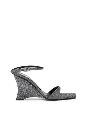 DIESEL® D-amber Wedge Sandals In Lurex - Silver