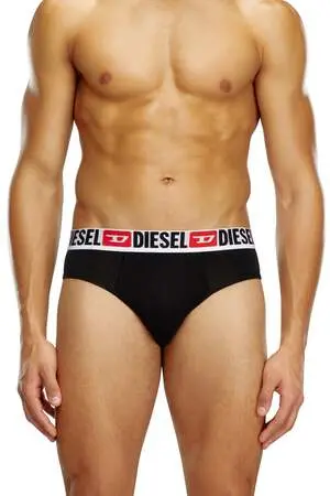 DIESEL® Three-pack Of Solid-colour Briefs - Black