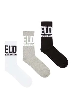 DIESEL® Three-pack Logo Cuff Socks - Multicolor
