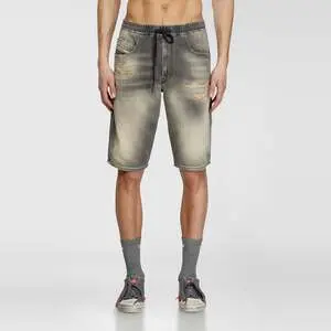DIESEL® Chino Shorts In Joggjeans Fabric With Distressed Detailing - Grey
