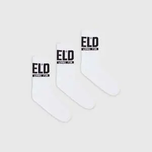 DIESEL® Diesel Three-Pack Logo Cuff Socks Black