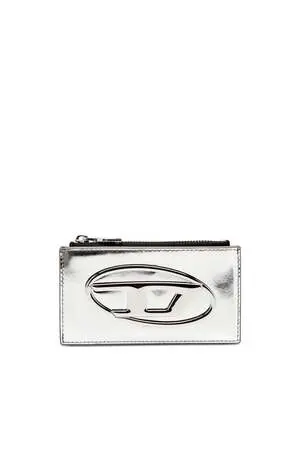DIESEL® Card Holder In Mirror Leather - Silver