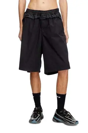 DIESEL® Cargo Shorts With Distressed Detailing - Black