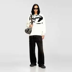 DIESEL® Distressed Flocked Logo Sweatshirt - Multicolor