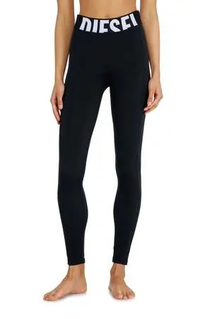 DIESEL® Microfibre Leggings With Cut-off Logo