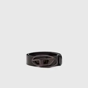 DIESEL® Leather Belt With Oval D Buckle - Black
