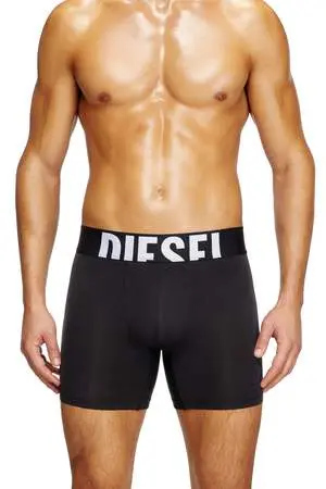 DIESEL® Three-pack Boxer Briefs In Microfibre - Black