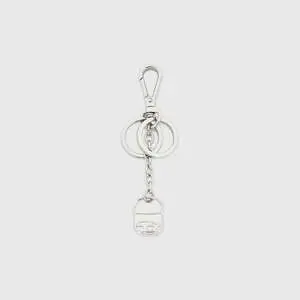 DIESEL® 1dr Bag Charm Metal Keyring - Silver