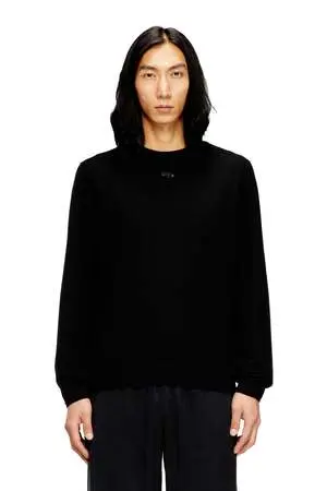 DIESEL® Wool Jumper With Cut-out Logo - Black