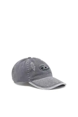 DIESEL® Baseball Cap With Distressed Denim - Grey