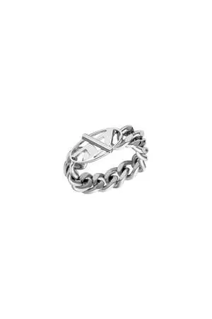 DIESEL® Stainless Steel Soft Chain Ring - Silver