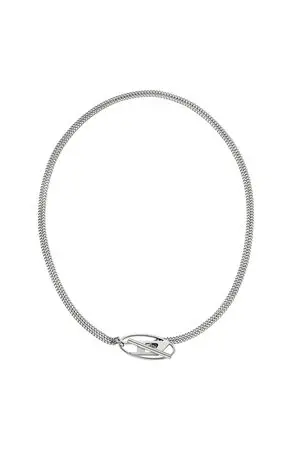 DIESEL® Stainless Steel Chain Necklace With Toggle Closure - Silver