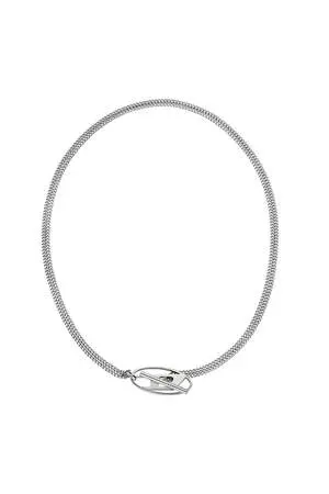 DIESEL® Stainless Steel Chain Necklace With Toggle Closure - Silver