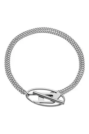 DIESEL® Stainless Steel Chain Bracelet - Silver