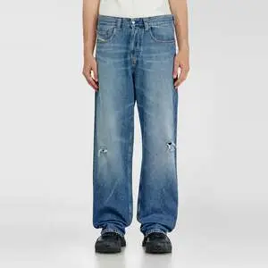 DIESEL® Relaxed Fit Low Waist Wide Leg Jeans - Blue
