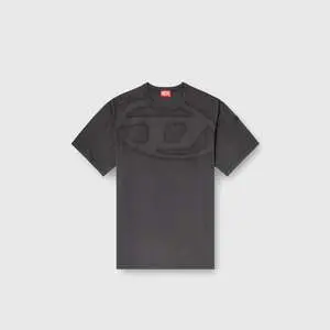 DIESEL® Relaxed Cotton T-shirt With Oval D Applique - Grey