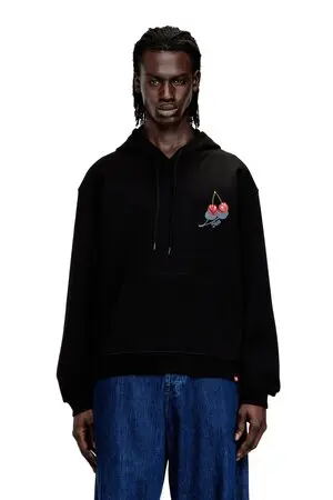 DIESEL® Cotton Hoodie With Cherry Graphic