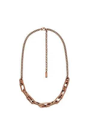 DIESEL® Stainless Steel Link Chain Necklace - Brown