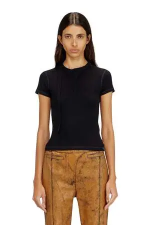 DIESEL® Rib-jersey Biker Neck Strap Top