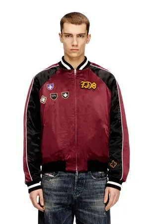 DIESEL® Embellished Satin Bomber Jacket - Multicolor