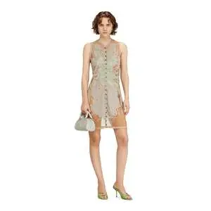 DIESEL® Sleeveless Mini Dress In Printed Devoré Jersey
