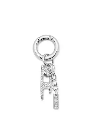 DIESEL® D Charm With Rhinestone Embellishment - Silver
